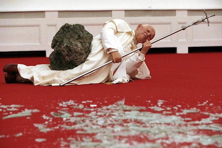 Pope Gets Hit By A Meteor In Maurizio Cattelan Be Right Back | FilmFad.com